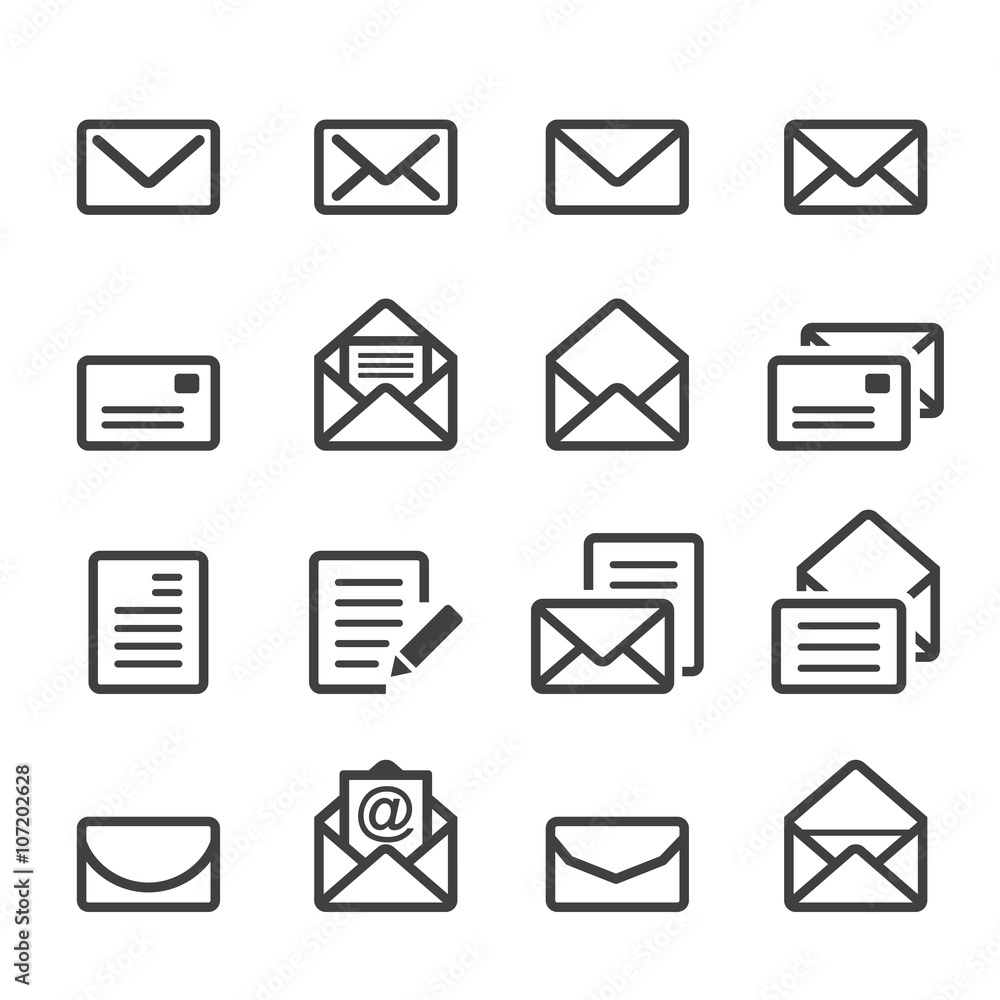 mail line icon Stock Vector | Adobe Stock