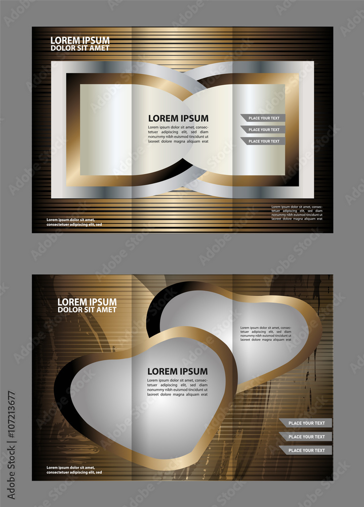 Professional business three fold flyer template, corporate brochure or ...