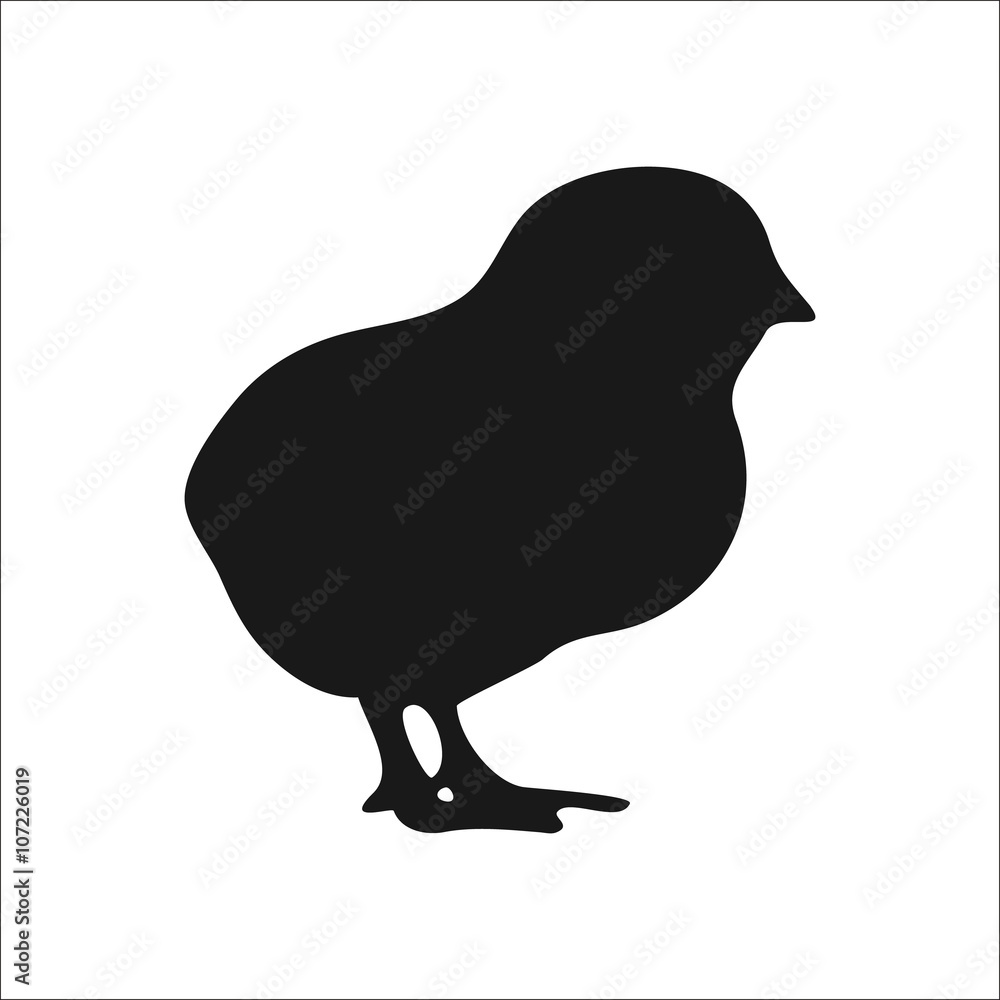Chick silhouette simple icon on background Stock Vector | Adobe Stock