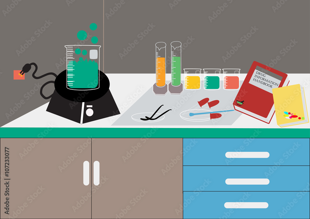 Science lab Vector .Chemical Laboratory, chemical glassware. vector ...