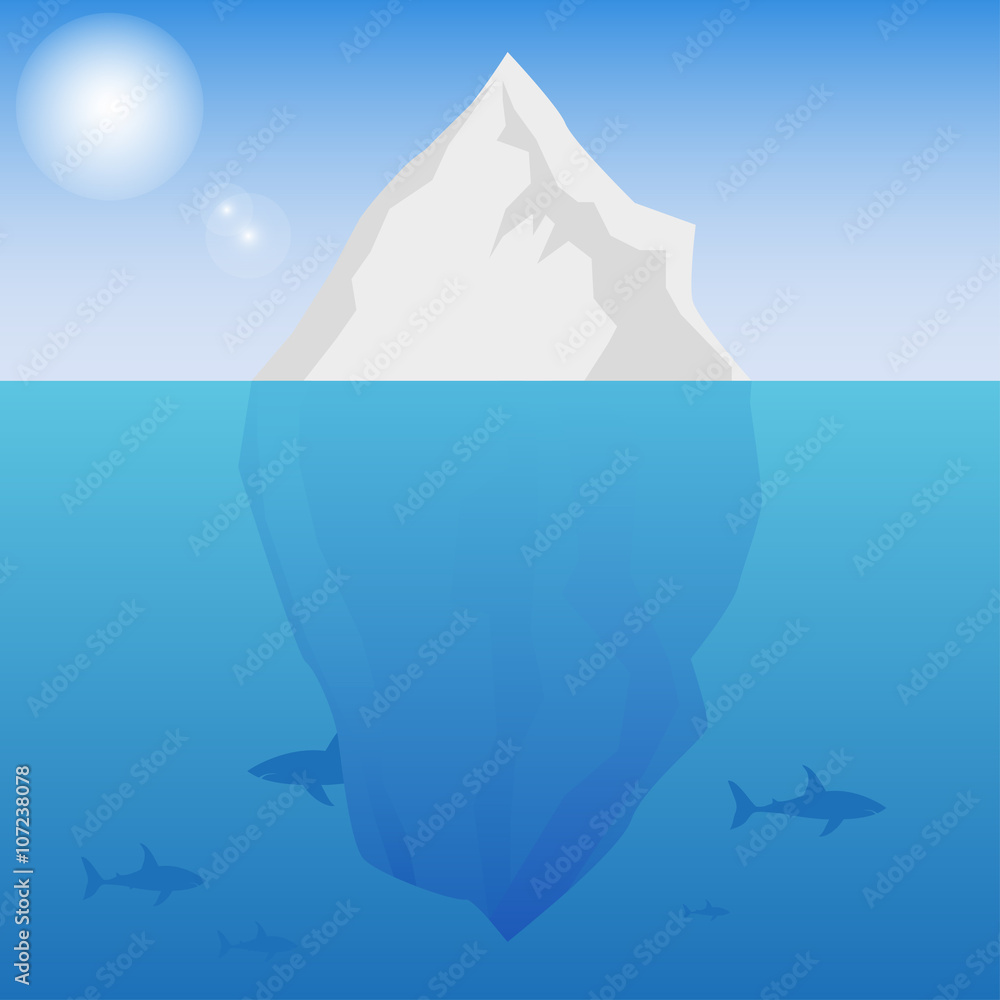 Iceberg Underwater Vector