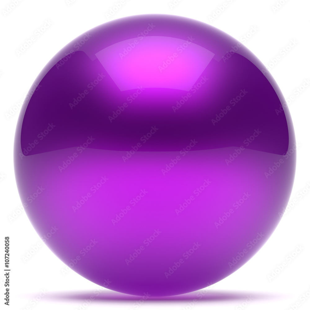 Purple sphere ball geometric shape round button basic circle solid ...