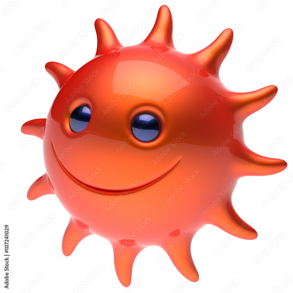 Ilustrace „Smiling sun star face cheerful summer smile cartoon ball ...