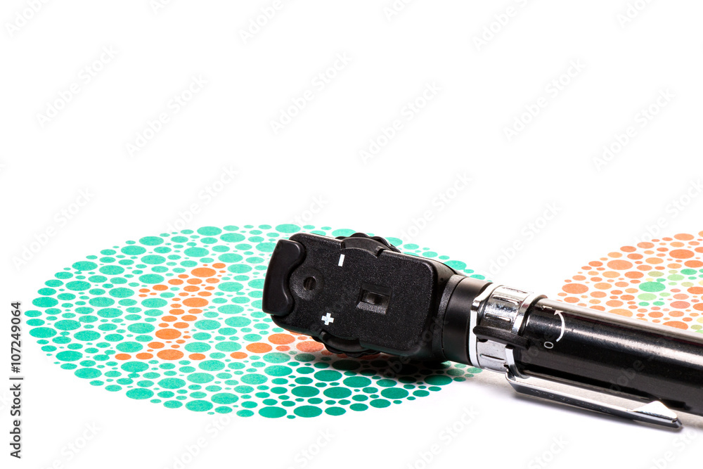 Color vision test chart, and Ophthalmoscope Stock Photo | Adobe Stock