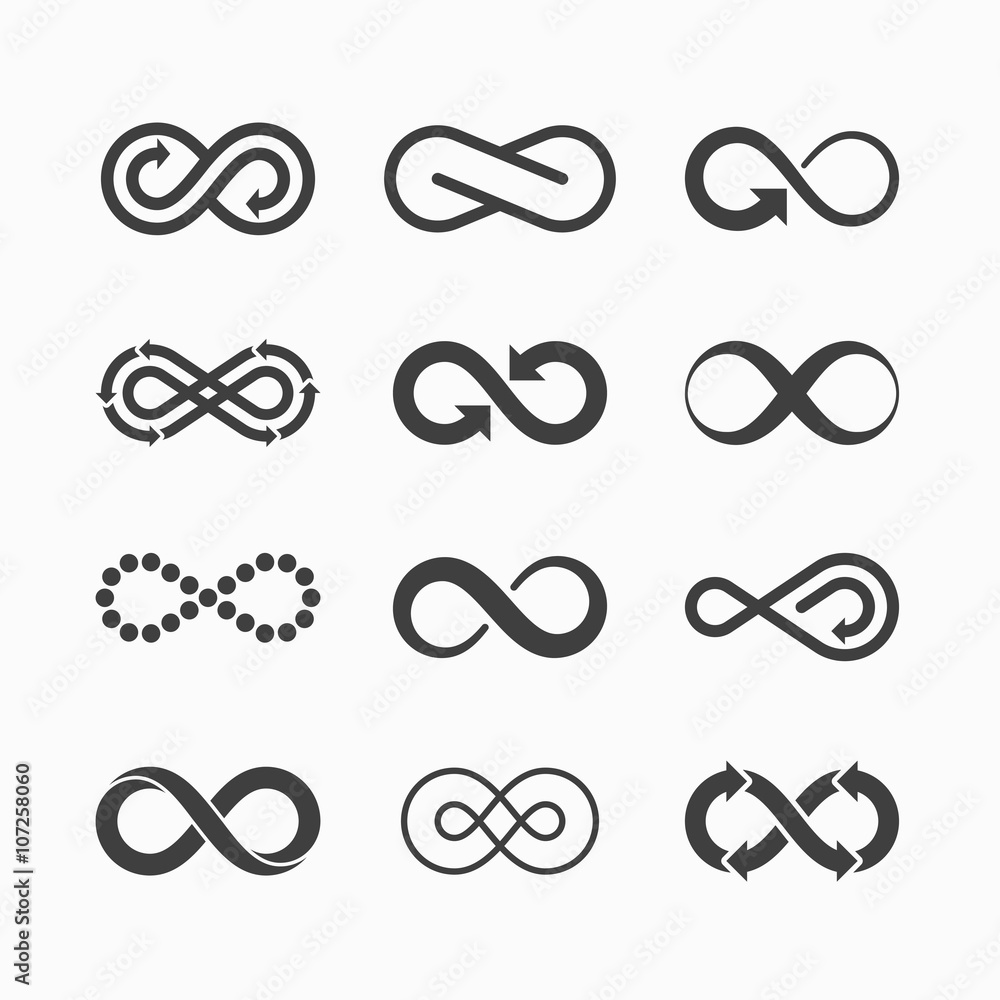 Infinity symbol icons Stock Vector | Adobe Stock