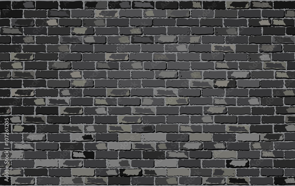 Black brick wall - Illustration, Retro grunge gray and black wall ...