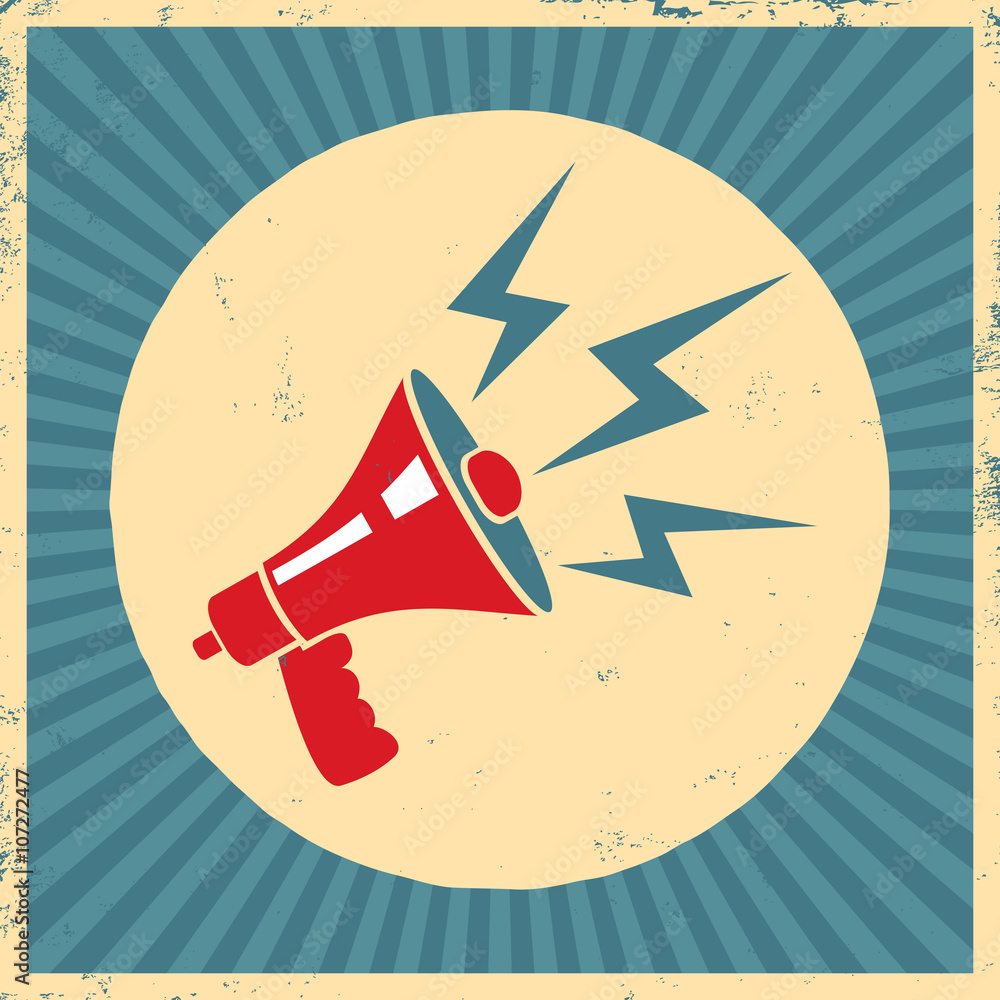 retro megaphone Stock Vector | Adobe Stock