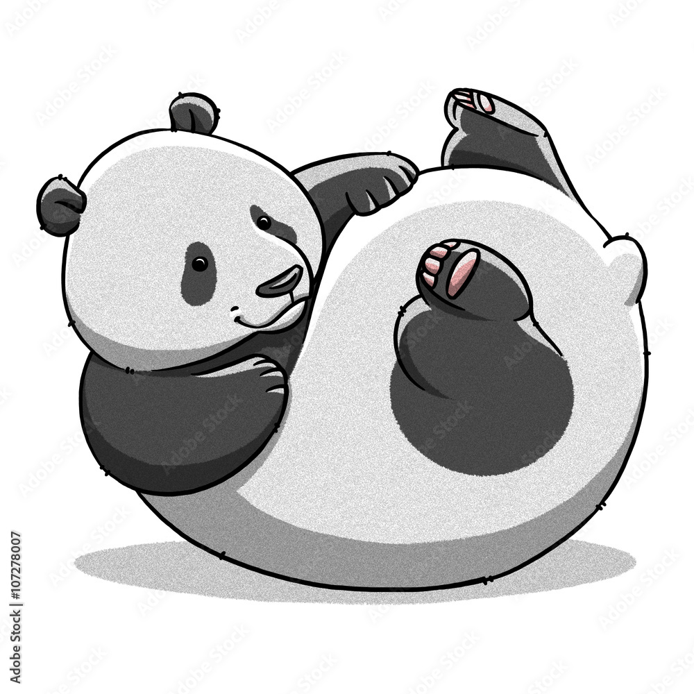 funny cartoon cute fat panda bear illustration Stock Illustration ...