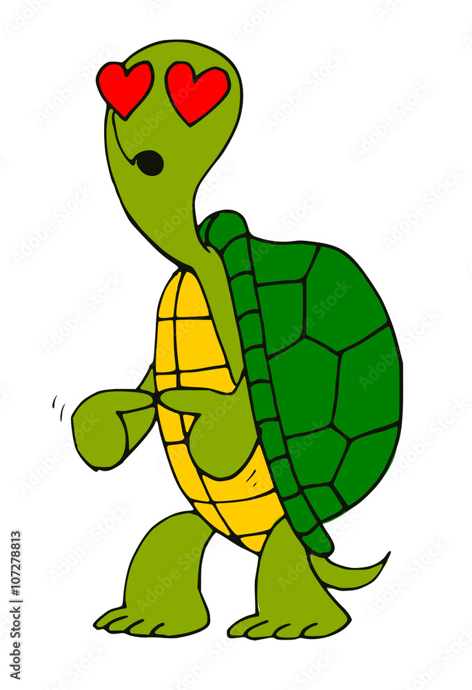 Tortuga enamorada / Turtle in love ilustración de Stock | Adobe Stock