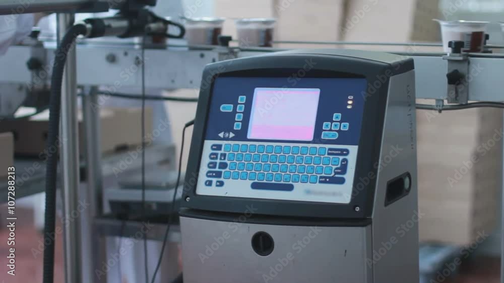 Automated production line at dairy factory/Computer controlled conveyor ...