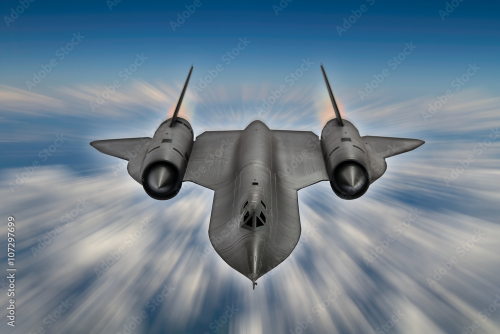Blurred sky background - SR-71 'Blackbird' 20th century advanced, long ...
