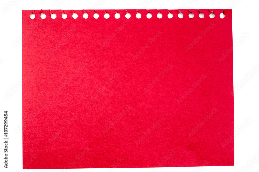 Red note paper top view isolated on white background, Mock up fo Stock ...