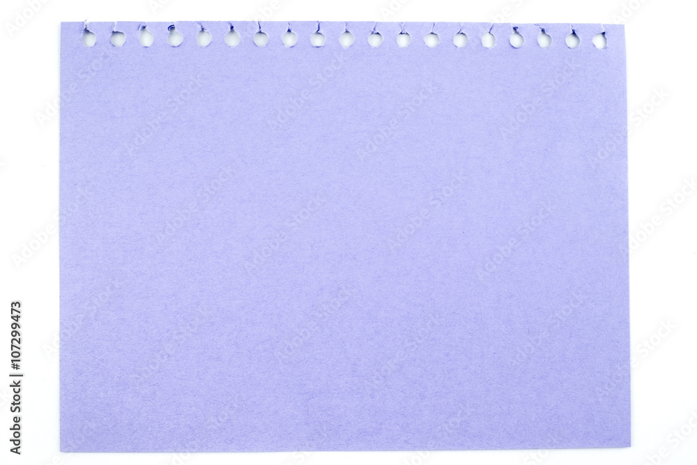 Purple pastel note paper top view isolated on white background, Stock ...