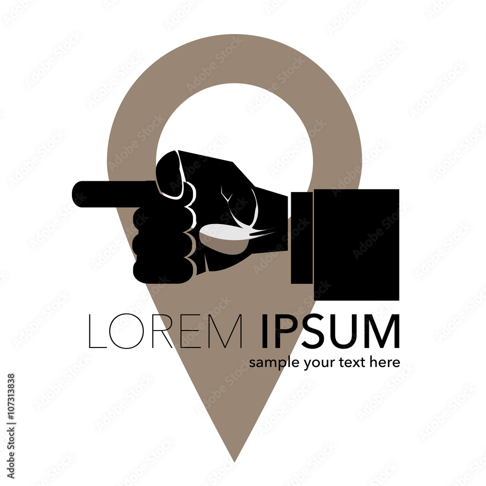 Modern outline indicating hand and map arrow vector image. Can b Stock ...