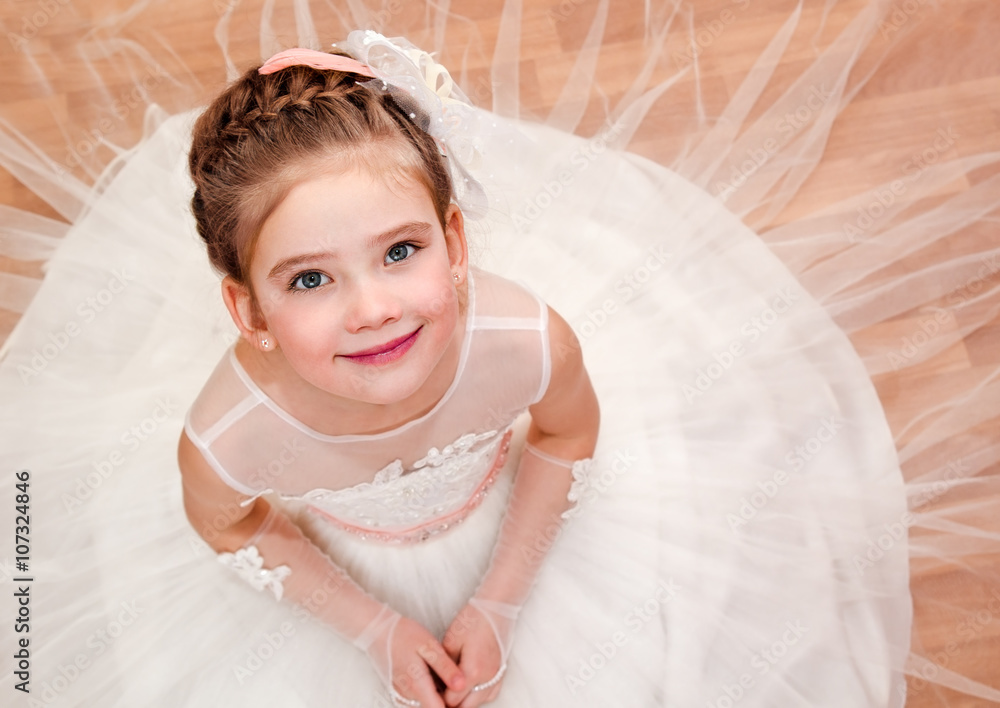 Happy adorable little girl in princess dress Stock Photo | Adobe Stock