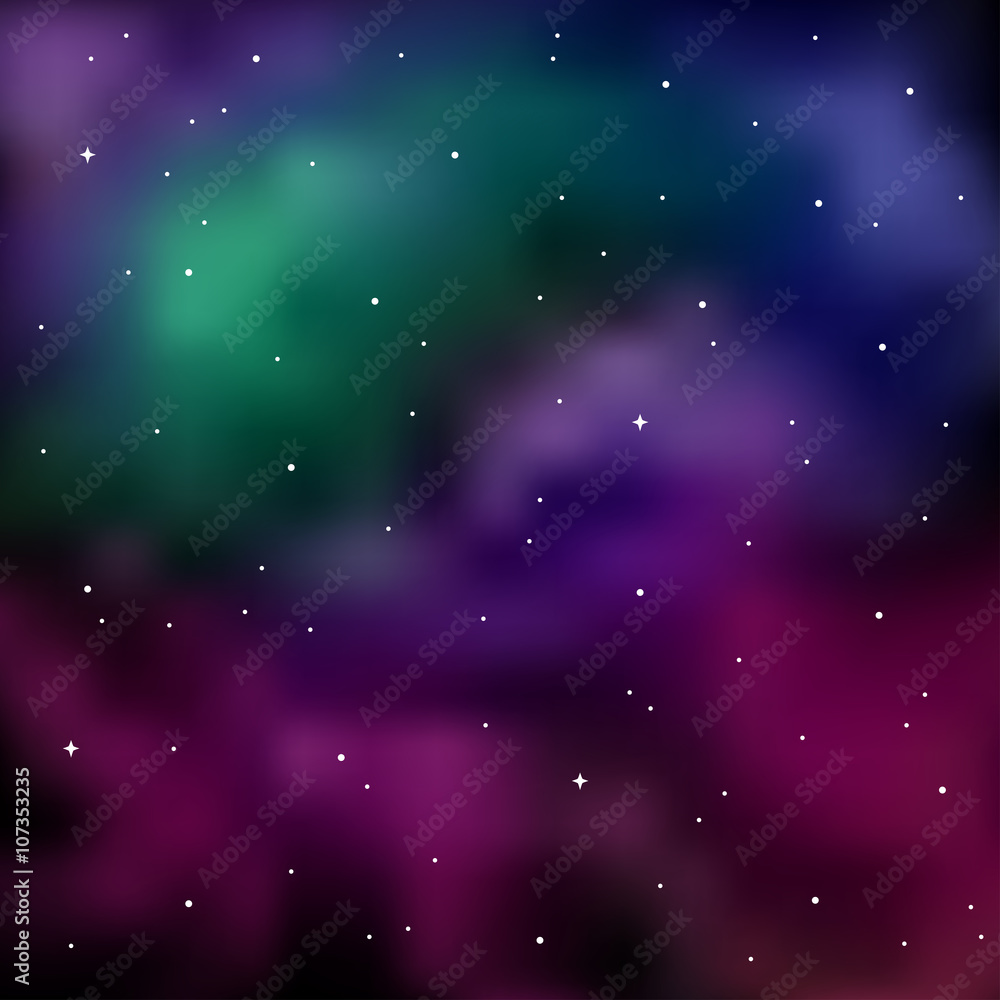Green Blue Purple Pink Galaxies