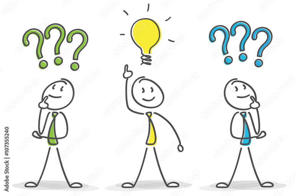 Vettoriale Stock Strichmännchen grünes Fragezeichen | Adobe Stock