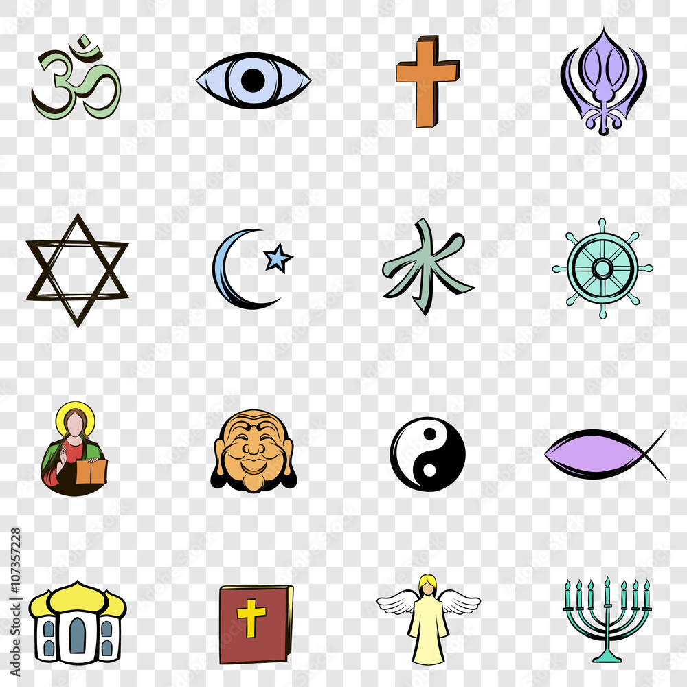 Religion set icons Stock Vector | Adobe Stock