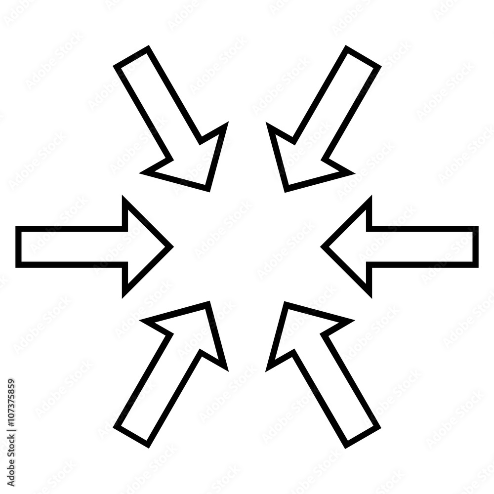 Pressure Arrows vector icon. Style is outline icon symbol, black color ...