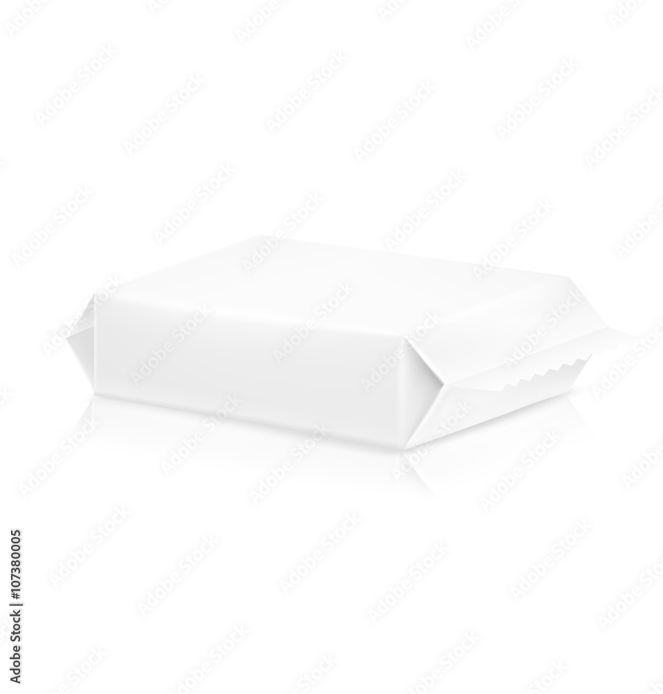 Flow pack with realistic transparent shadow on white background. Vector ...