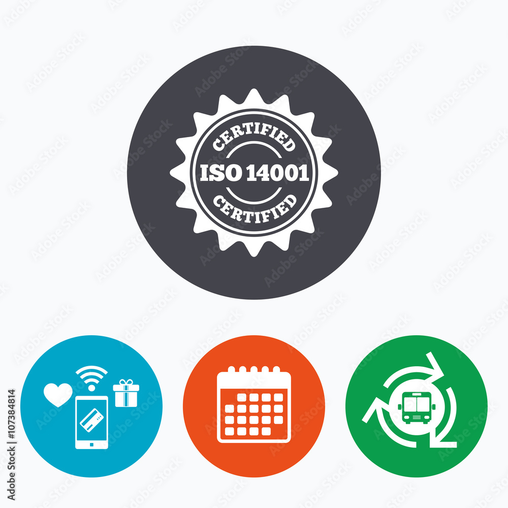 ISO 14001 certified sign. Certification stamp. Stock Vector | Adobe Stock