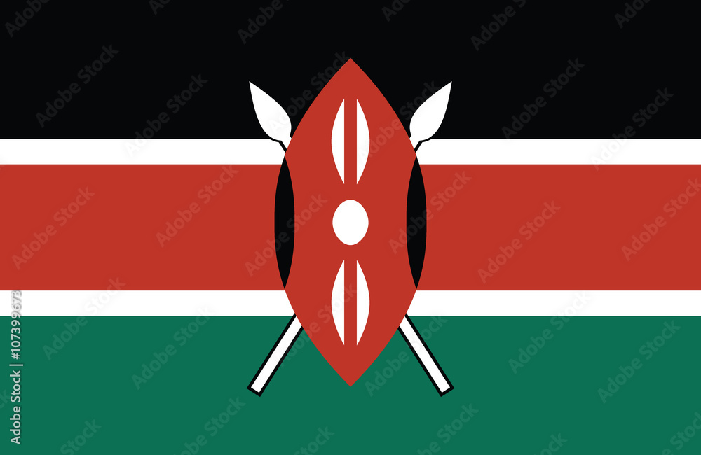 Kenyan flag. Stock Vector | Adobe Stock