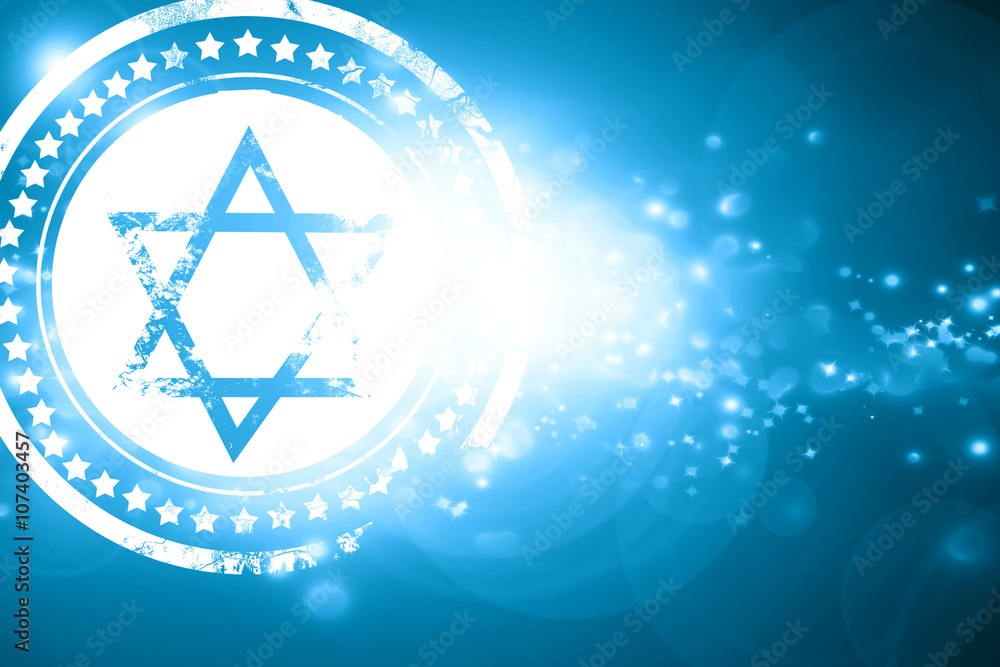 Blue stamp on a glittering background: Star of david Stock Illustration ...