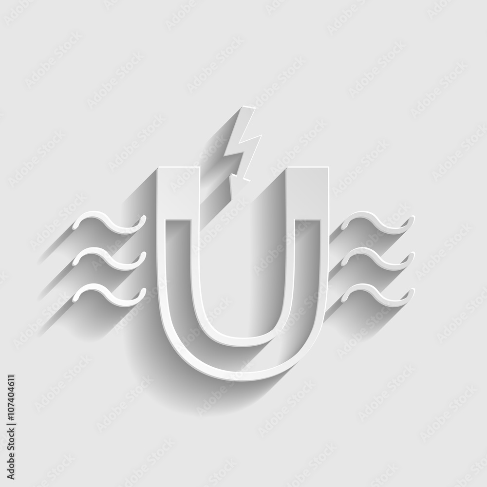 Icon of magnet with magnetic force indication Stock Vector | Adobe Stock