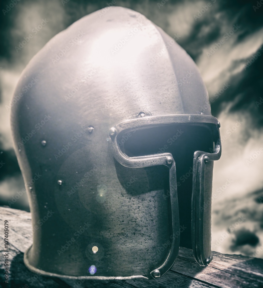 German Sallet Armor Helmet. German sallet metal armor helmet from the ...