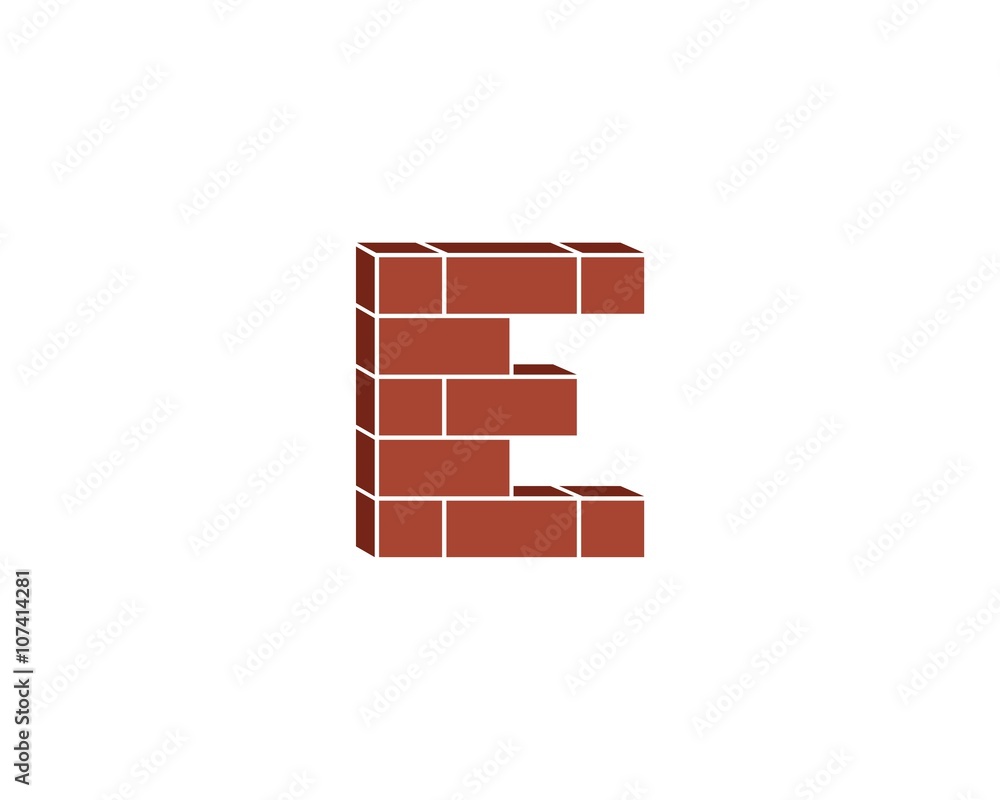 E Letter Brick Logo Stock Vector | Adobe Stock