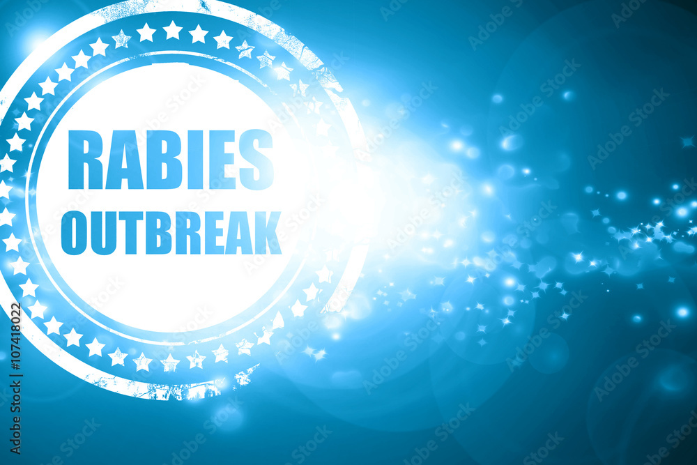Blue stamp on a glittering background: Rabies virus concept back Stock ...