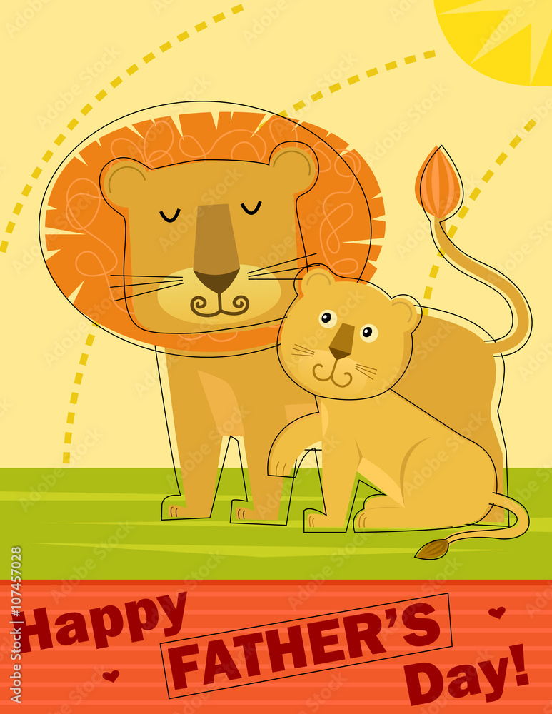Father's Day Greeting Card - Stylized Happy Father's Day greeting card ...
