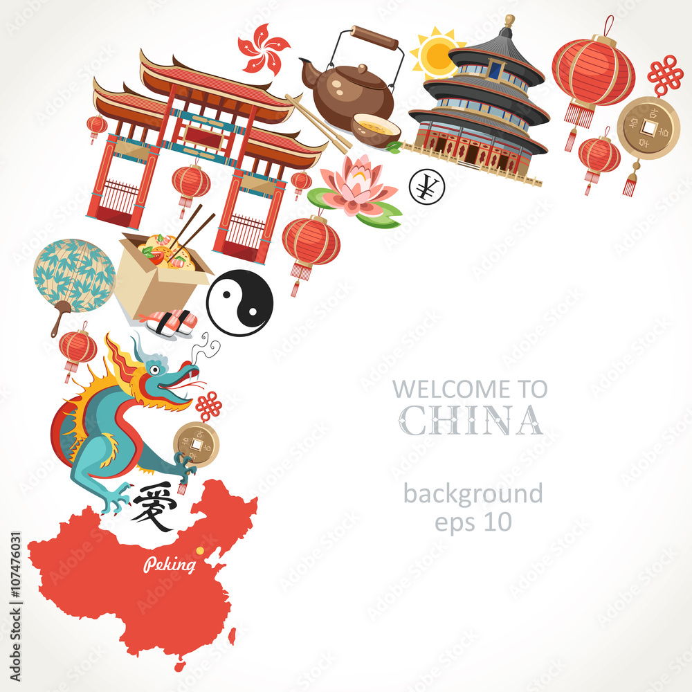 welcome to China background Stock Vector | Adobe Stock