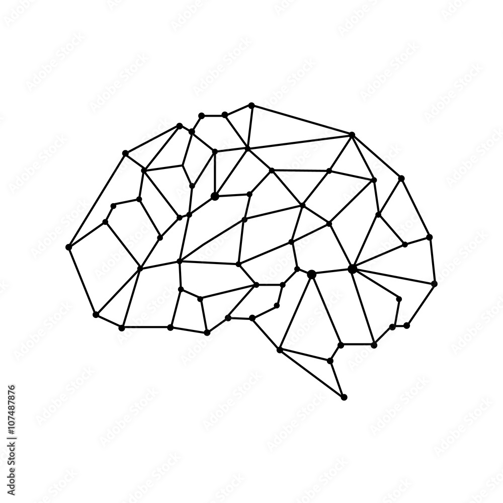vector brain mesh isolate background. illustration vector design Stock ...