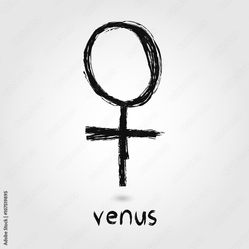 Vector Sketch Venus Planet icons on the white background Stock Vector ...