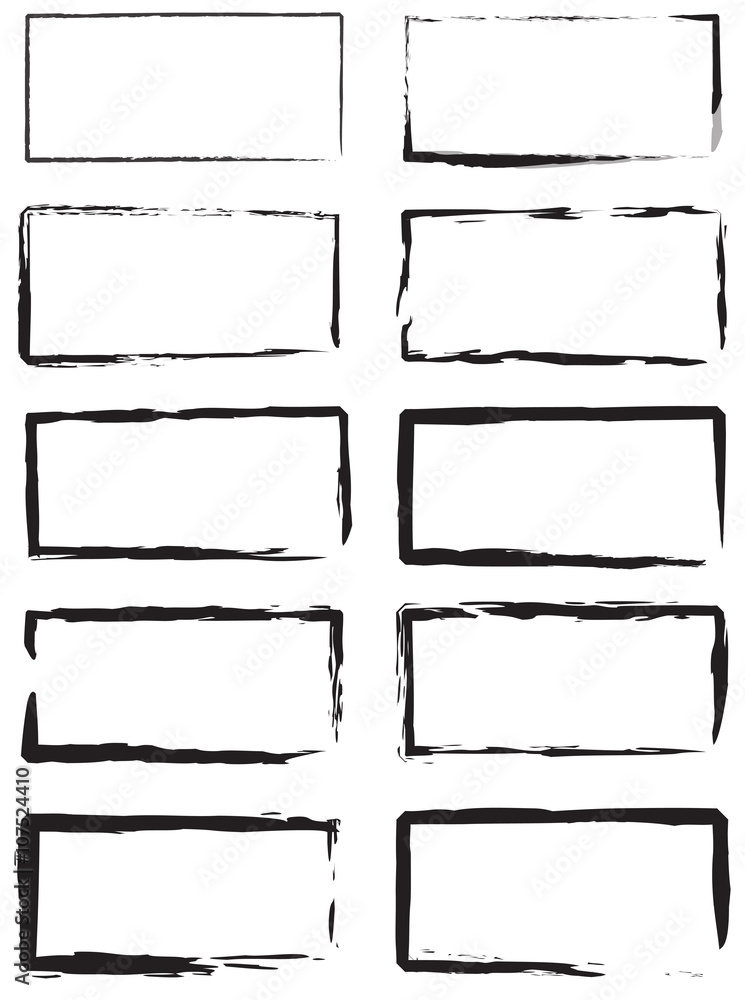 Set hand drawn rectangle Stock Vector | Adobe Stock