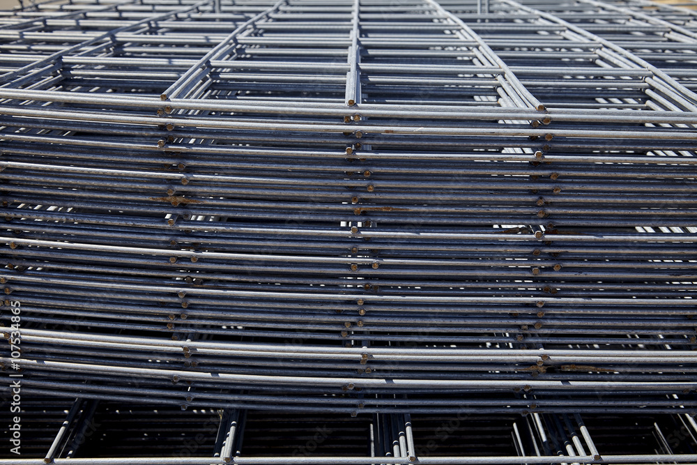 Steel Concrete Reinforcing Mesh Closeup Stock Photo | Adobe Stock