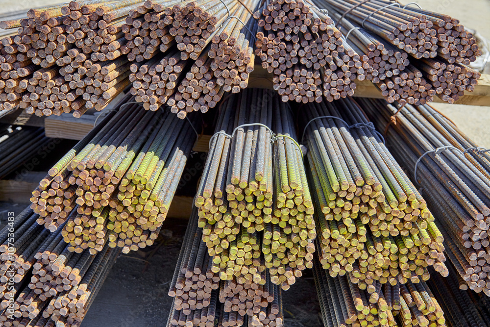 Rebar reinforcing steel bar for building industry Stock Photo | Adobe Stock