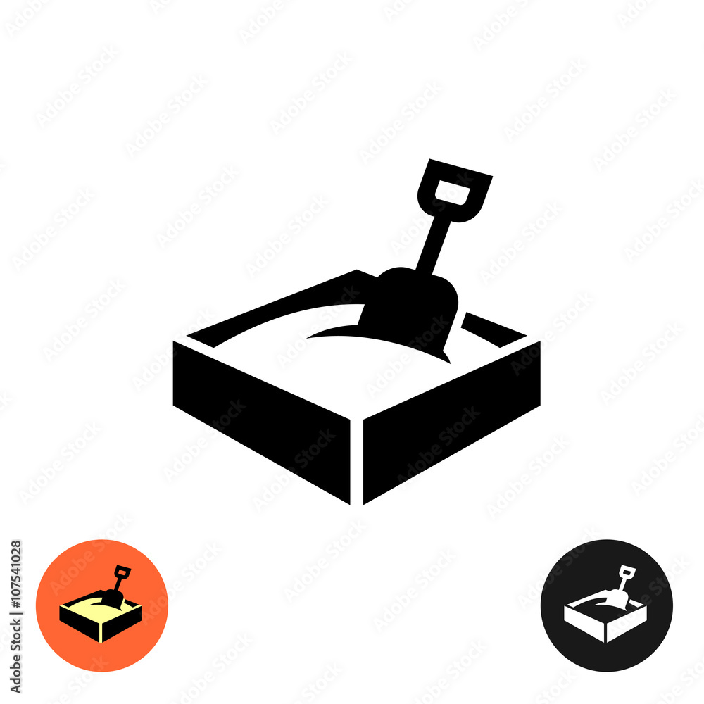 Sandbox icon. Black sign with color and inverted versions. Stock Vector ...