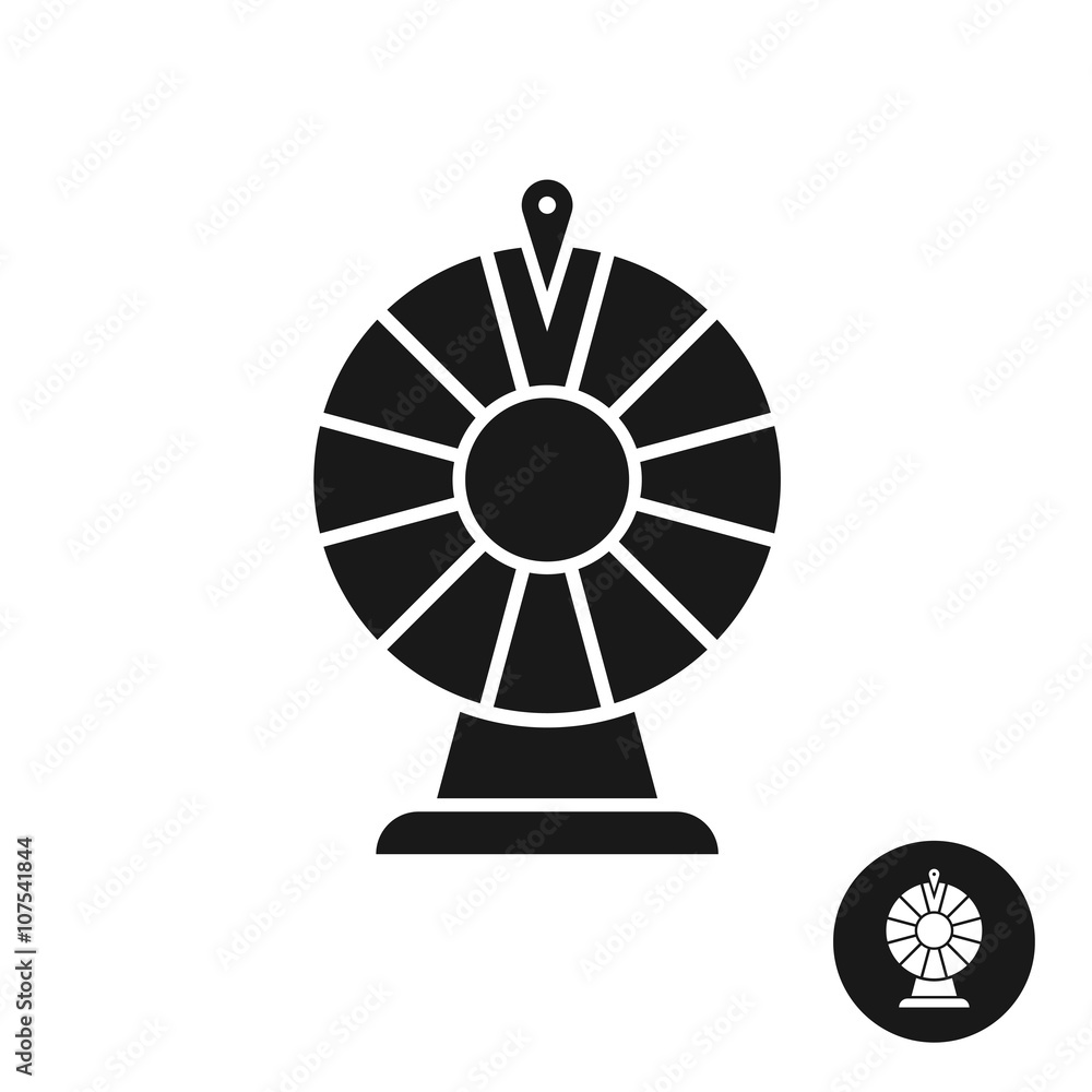 Wheel of fortune black icon symbol. Simple one color sign. Stock Vector ...