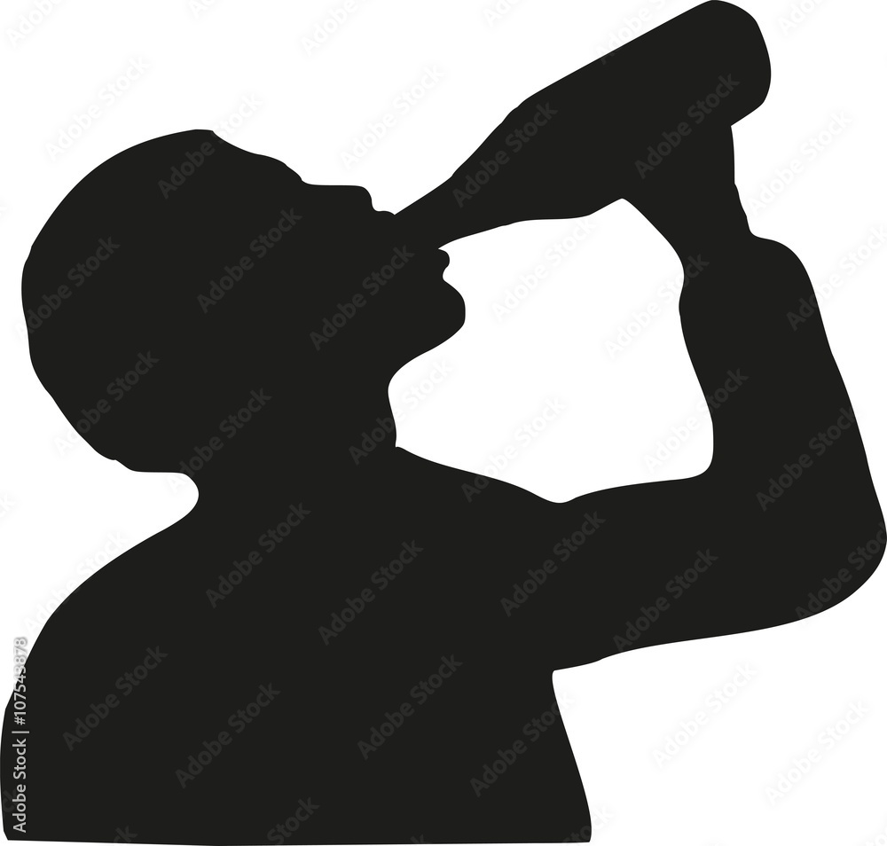 Man drinking beer silhouette Stock Vector | Adobe Stock