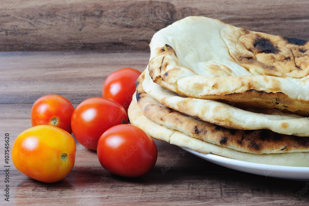 Nepalese/Indian Naan Flatbread made with Whole Wheat, a plain Indian ...
