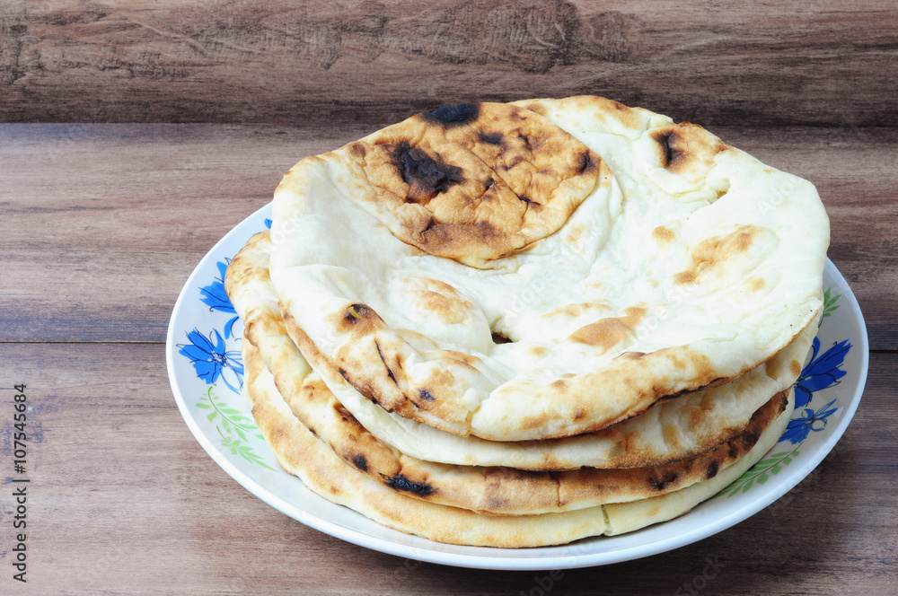 Nepalese/Indian Naan Flatbread made with Whole Wheat, a plain Indian ...