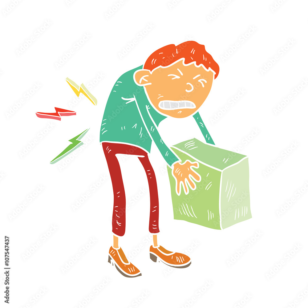 Cartoon back pain illustration Stock Vector | Adobe Stock