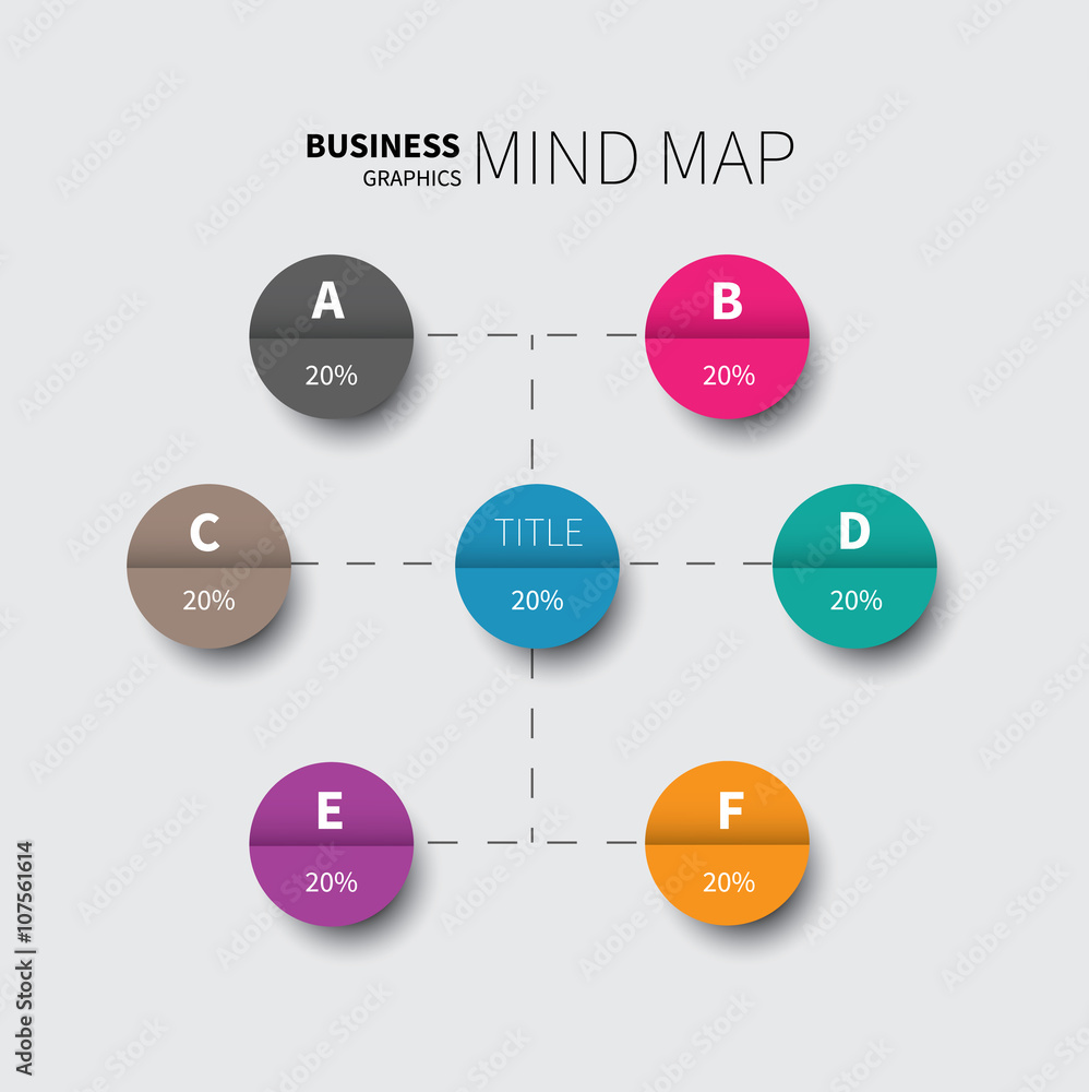 infographics circle mind map / vector business template summary with ...