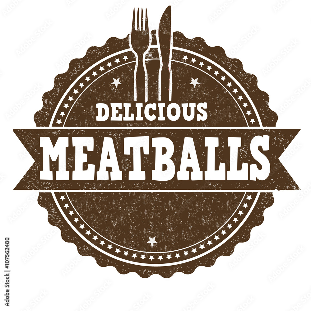 Meatballs rubber stamp Stock Vector | Adobe Stock