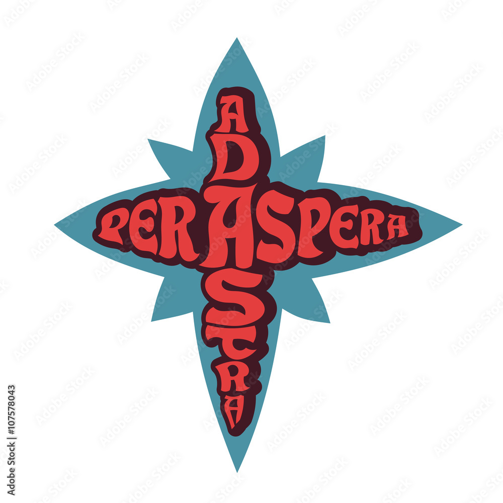 Ancient Roman proverb "Per aspera ad astra." Lettering on the co Stock ...