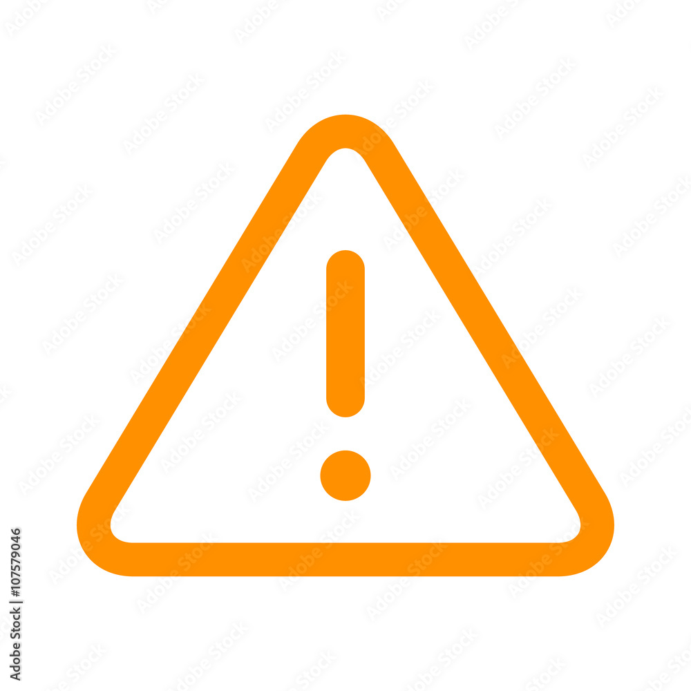 Alert warning or notification alert yellow line art icon for apps and ...