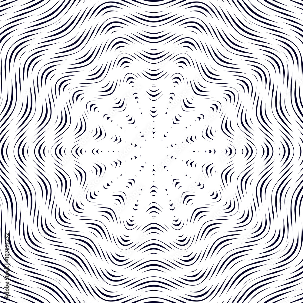 Moire pattern, monochrome vector background with trance effect. Stock ...