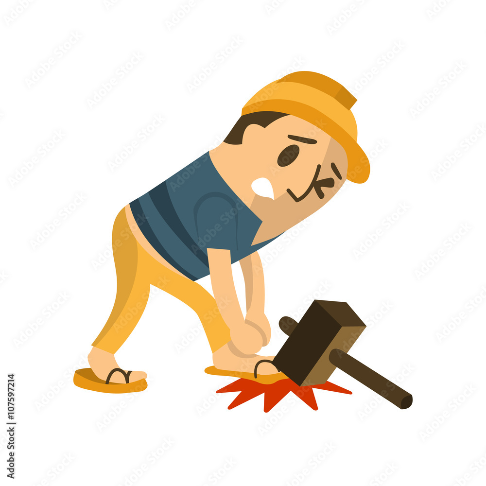 Construction worker in an accident.safety first, health and safety ...